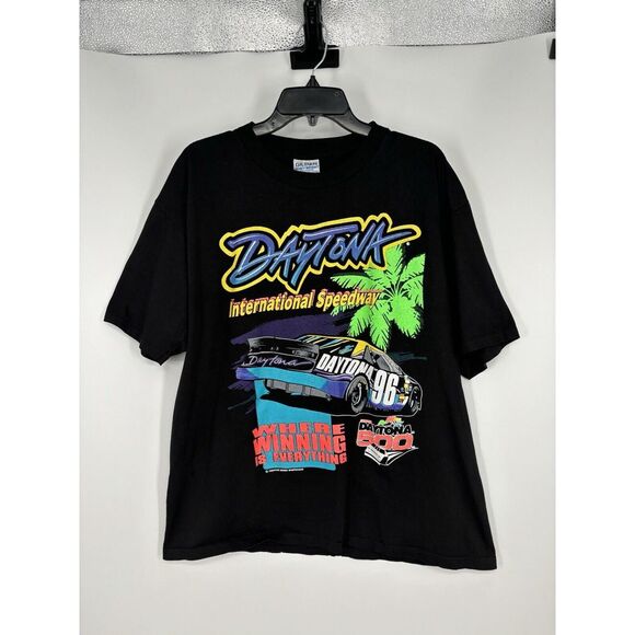 Gildan | Shirts | Daytona 50 38th 996 Nascar Neon Graphic Double Sided ...